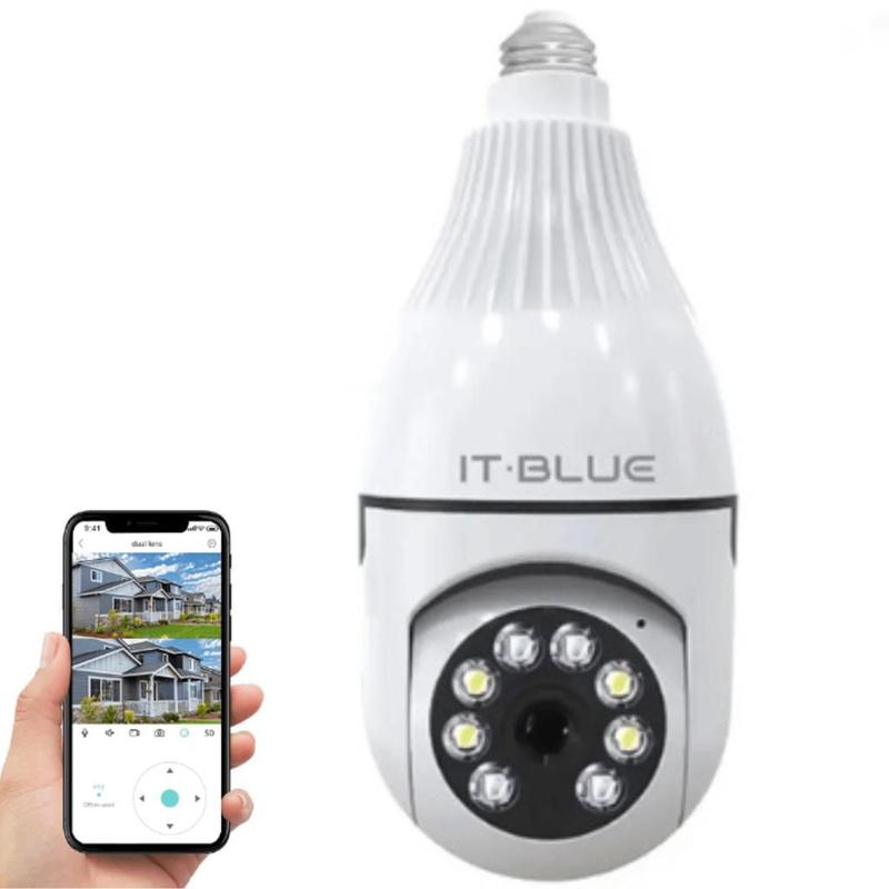 Câmera Lâmpada Led 3w Panorâmica Wifi Giratória 360º Graus, Sensor de ...