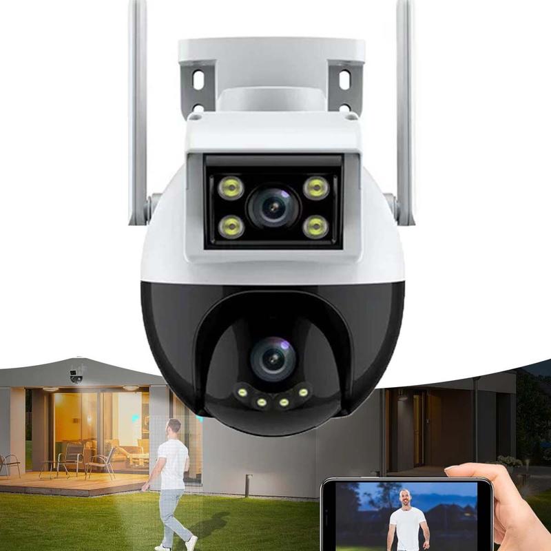 Camera Vigilancia Dupla PTZ Wifi Segurança Sensor Movimento Dual Audio ...
