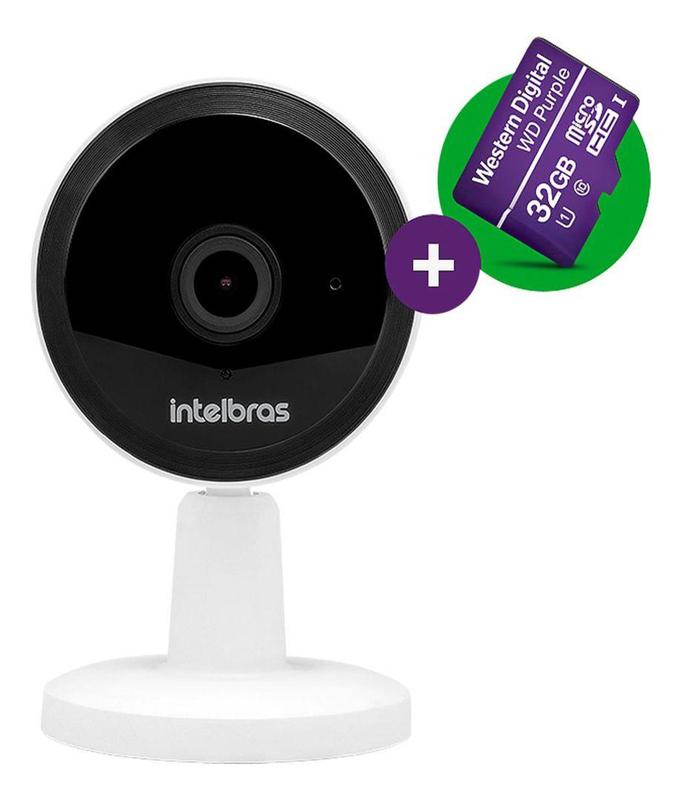 Câmera Wi-fi Hd 1 Mega Imx1 + Cartão Micro-sd 32gb Intelbras - Câmera ...