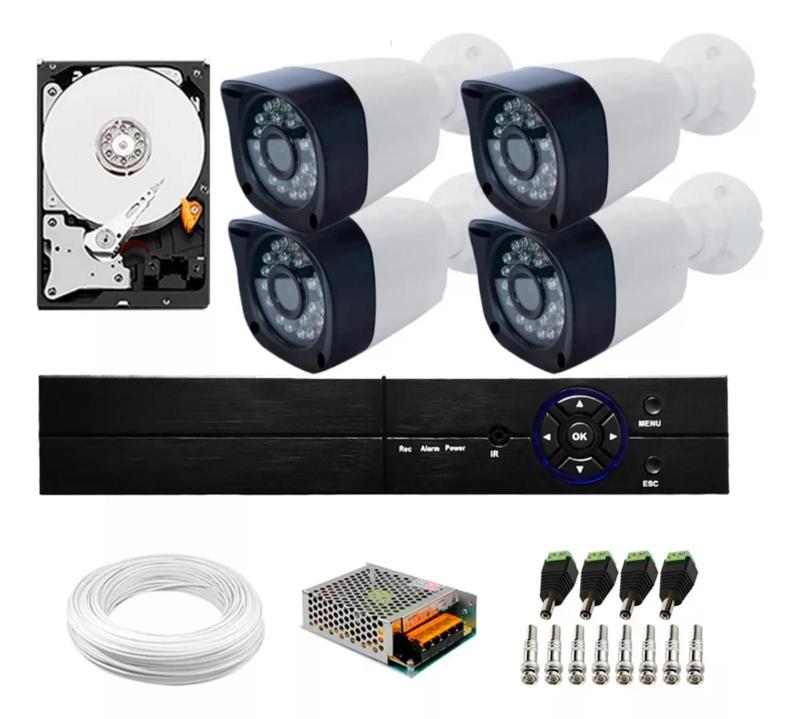 Câmeras De Segurança Residencial Externa-kit Dvr 4ch P2p+app - Cftv ...