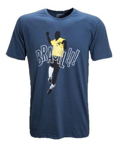 Camisa Brasil Pelé Futebol Comemoração Soco No Ar Ligaretro - Camisa de ...