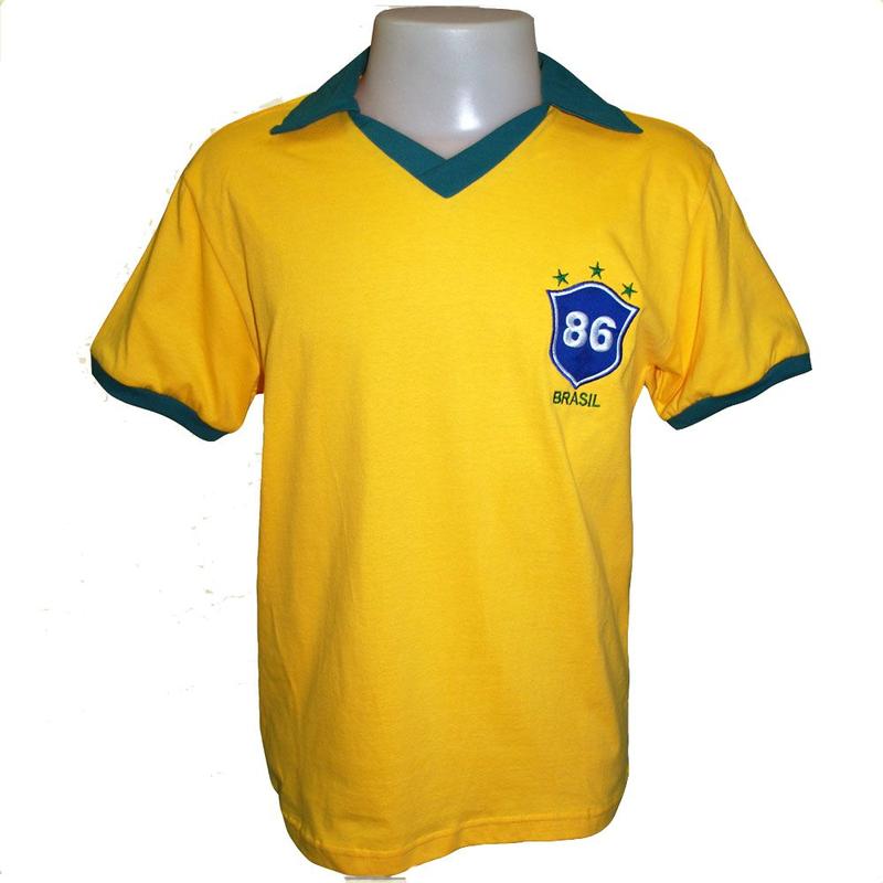 Camisa Brasil Retro Comemorativa Copa 1986 Ligaretro - Camisa de Time ...