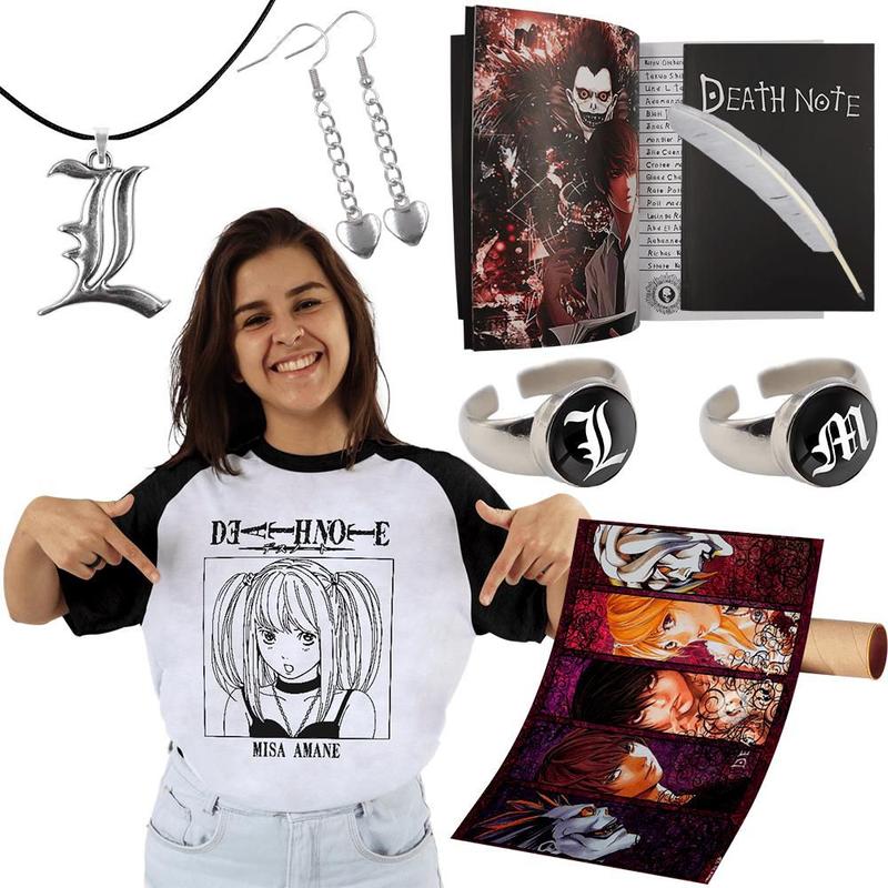 Camisa Camiseta Ryuk Caderno Death Note Poster+Caneta Pena - Geeks ...