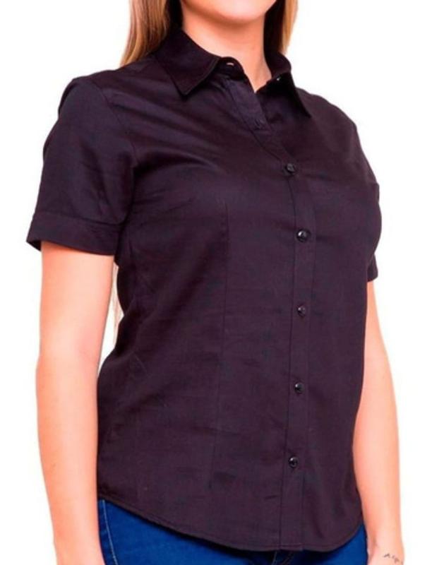 camisa camisete social feminina manga curta gabardine passa fácil ...
