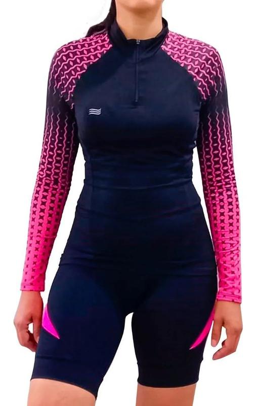 Camisa ciclismo star manga longa -water sun - feminina - WaterSun ...