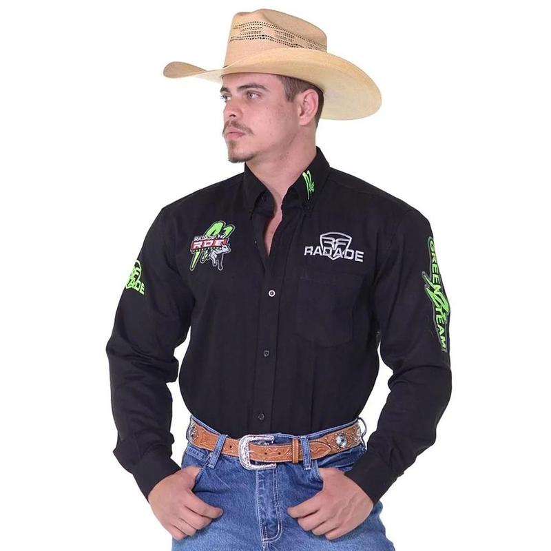 Camisa Country Bordada Radade Masculina Green Bull - Camisas Masculinas ...