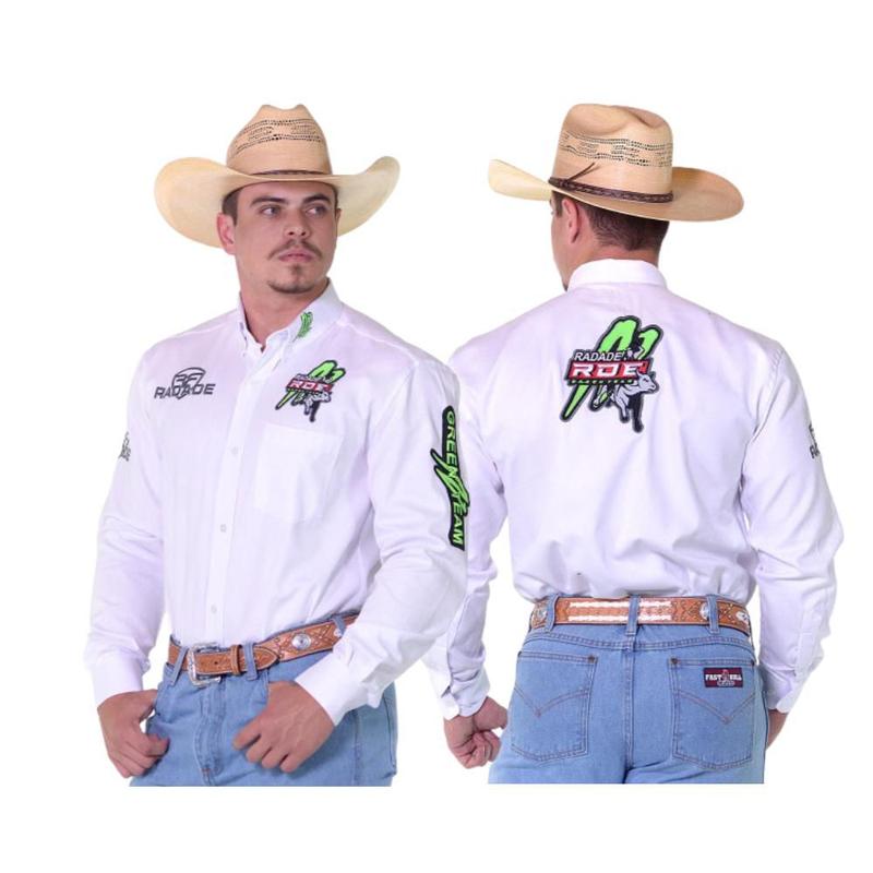 Camisa Country Masculina Bordada Radade Green Bull - Camisas Masculinas ...