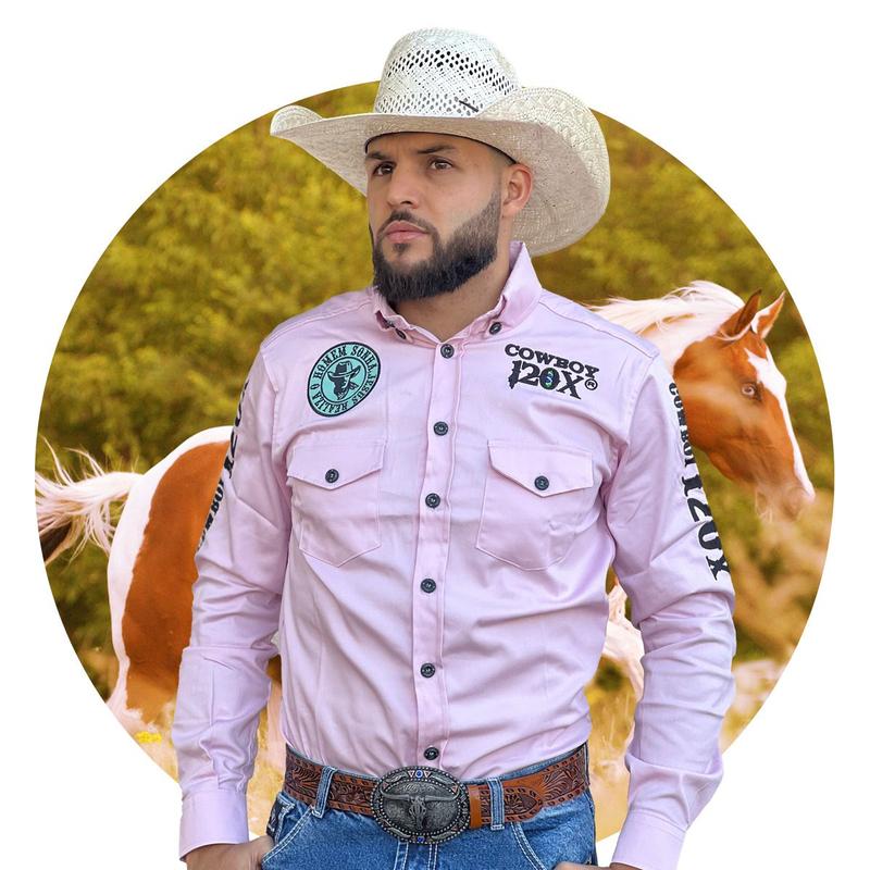 Camisa Country Masculina Cowboy Rodeio Bordada Manga Longa - Cowboy ...