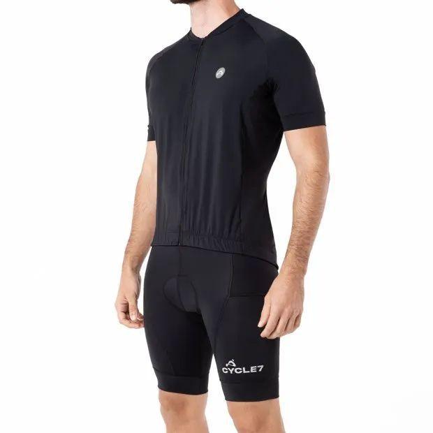Camisa de Ciclismo Cycle7 Masculina Colorblock Toque Gelado - Cor Preto ...