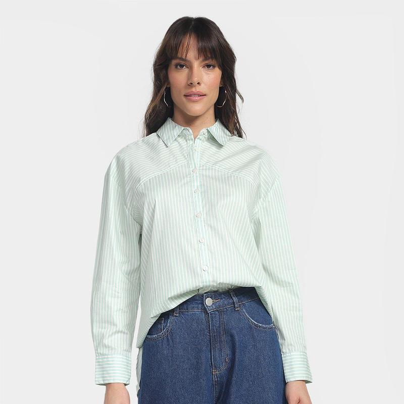 Camisa Manga Longa Hering Feminina - Camisa Feminina - Magazine Luiza