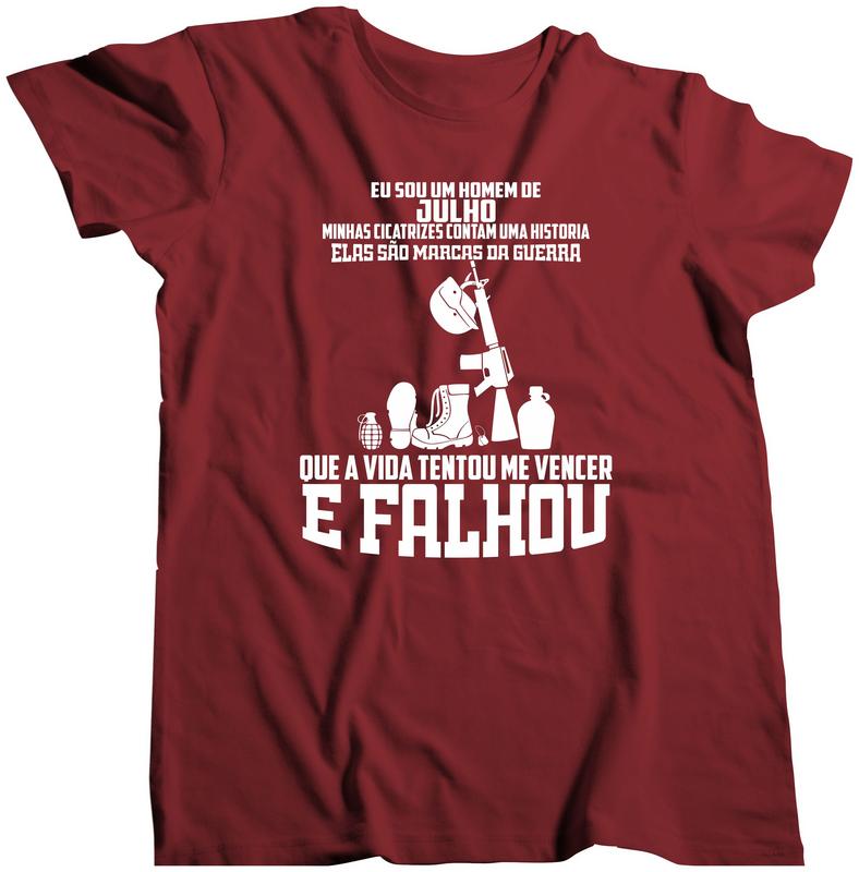 Camisa Masculina Data A vida tentou me vencer e falhou Julho - Dunose ...