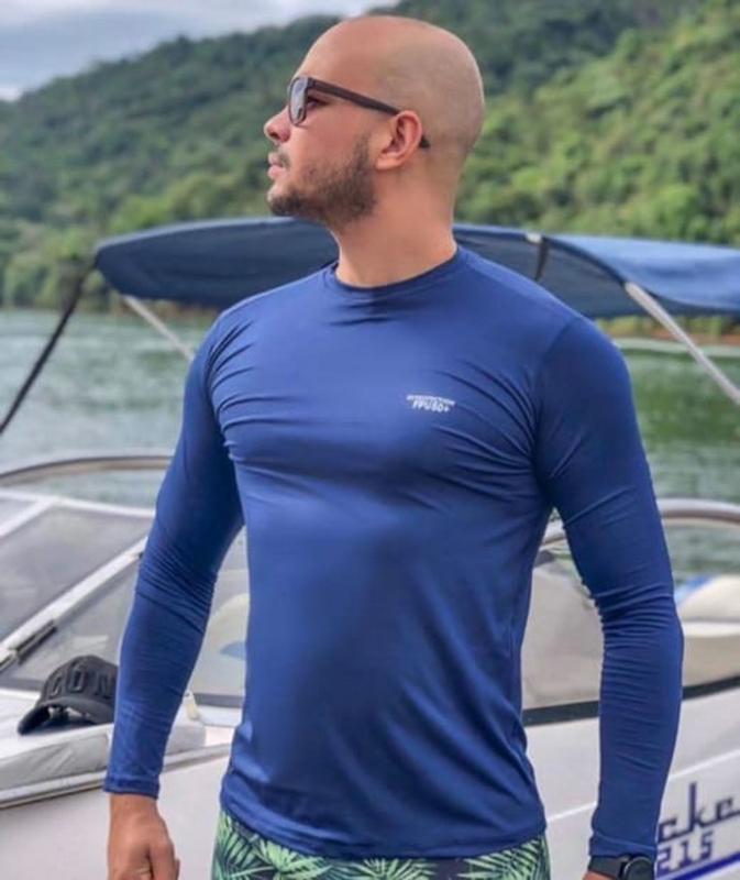 Camisa Masculina De Praia Térmica Proteção Uv Manga Longa Giga Maria