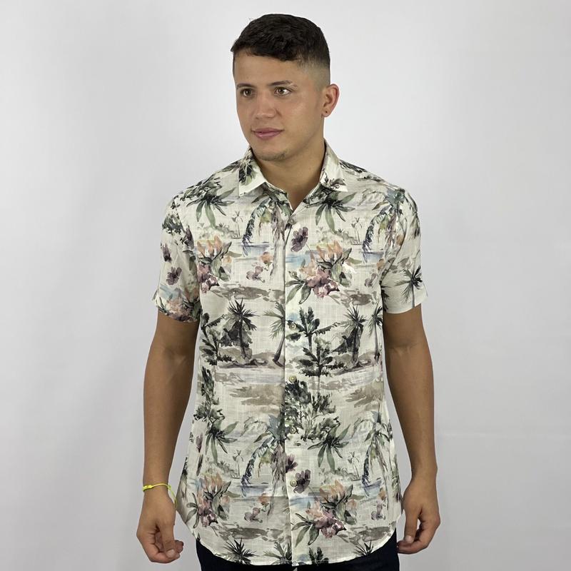 Camisa masculina manga curta estampa calleja off acostamento ...