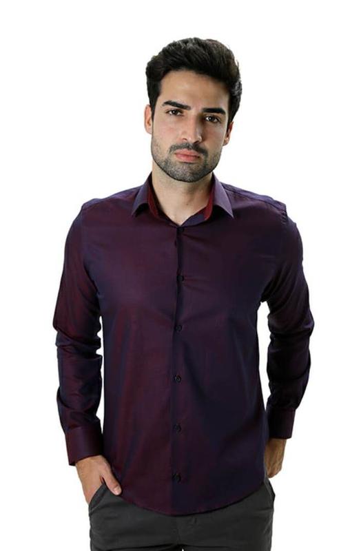 Camisa masculina slim fit maquinetada Roxa exclusiva marca luxo ...