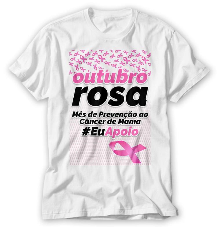 Camisa Outubro Rosa Mês de Prevenção ao câncer de mama - Lagutts ...