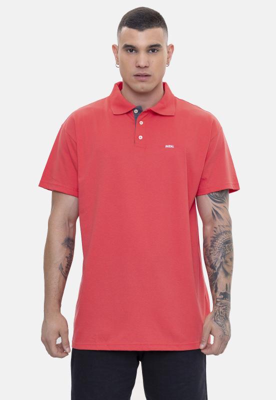 Camisa Polo Fatal Plus Size Fashion Basic Coral - Camisa Polo Esportiva ...