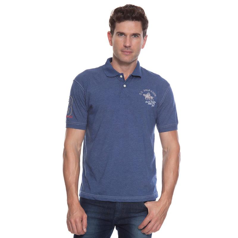 Camisa Polo U.S. Polo Assn. Patch Huracan Azul Jeans - USPA - Camisas ...