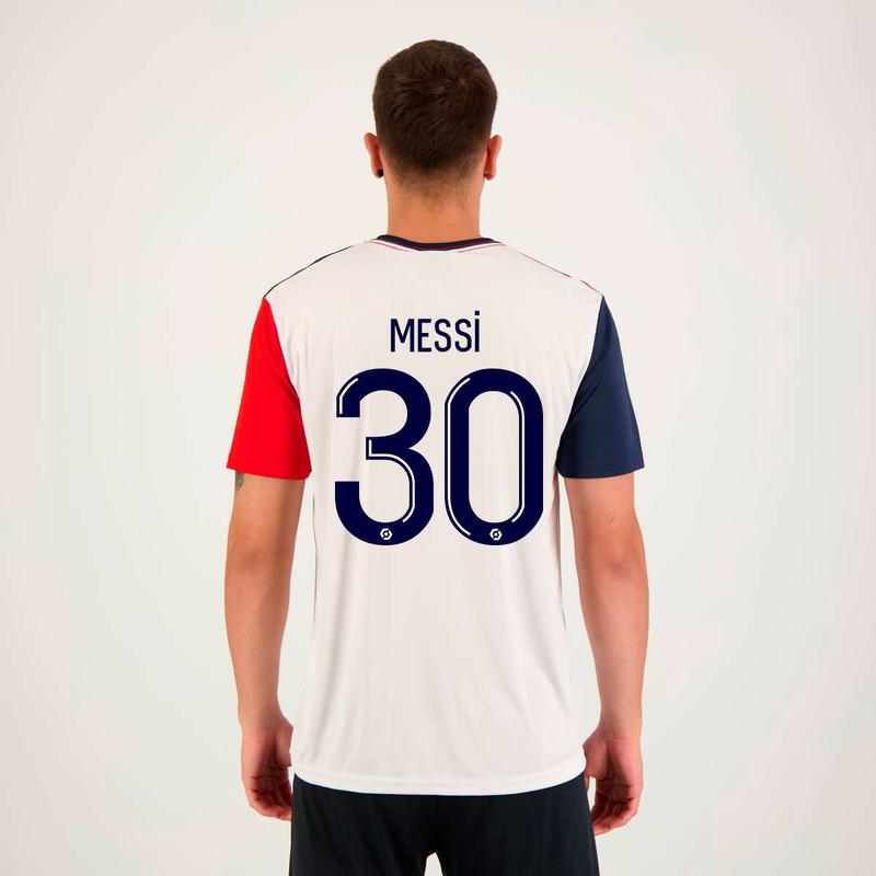 Camisa PSG Branca e Vermelha Messi 30 - Balboa - Camisa de Time ...
