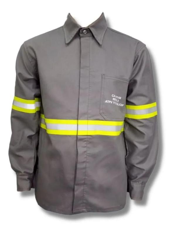Camisa Risco 2 Eletricista Anti Chama Nr10 Cinza Ca 41146 - EQPRO-EPIS ...