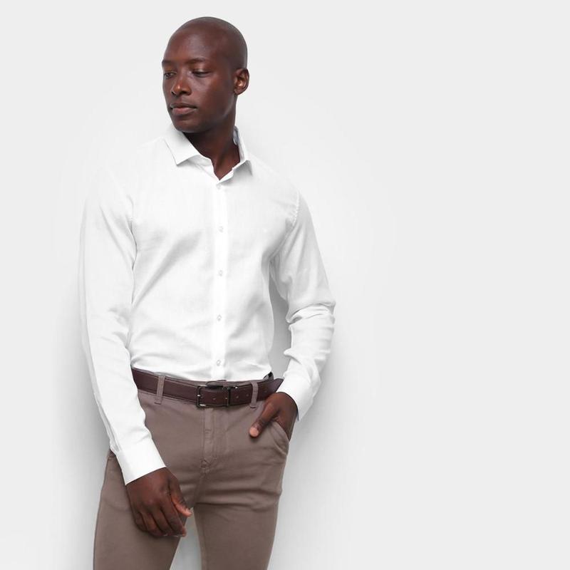 Camisa Social Calvin Klein Manga Longa Masculina - Camisas Masculinas ...