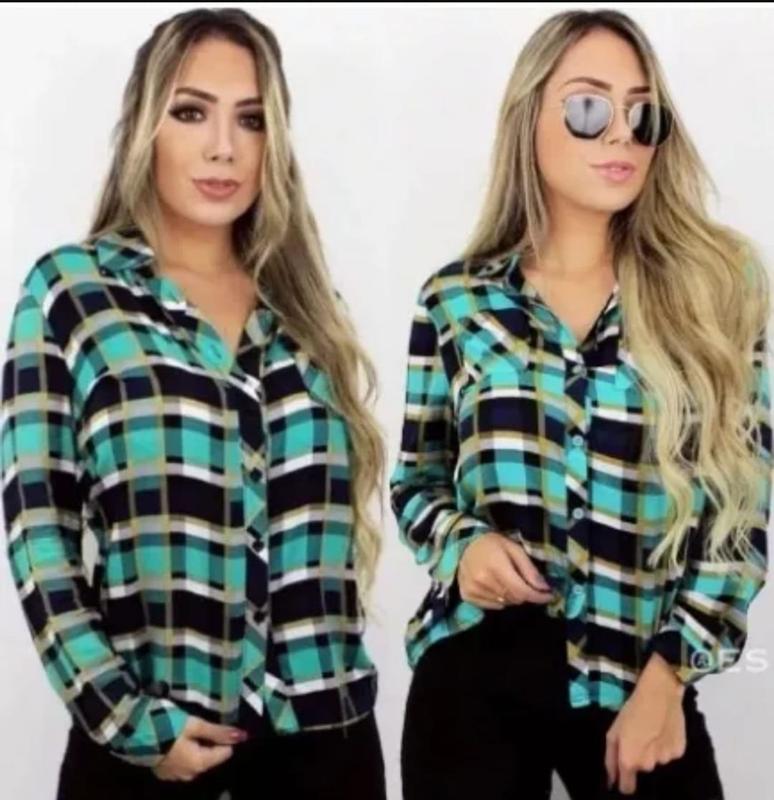Camisa xadrez feminina - WANGYE - Camisa Feminina - Magazine Luiza