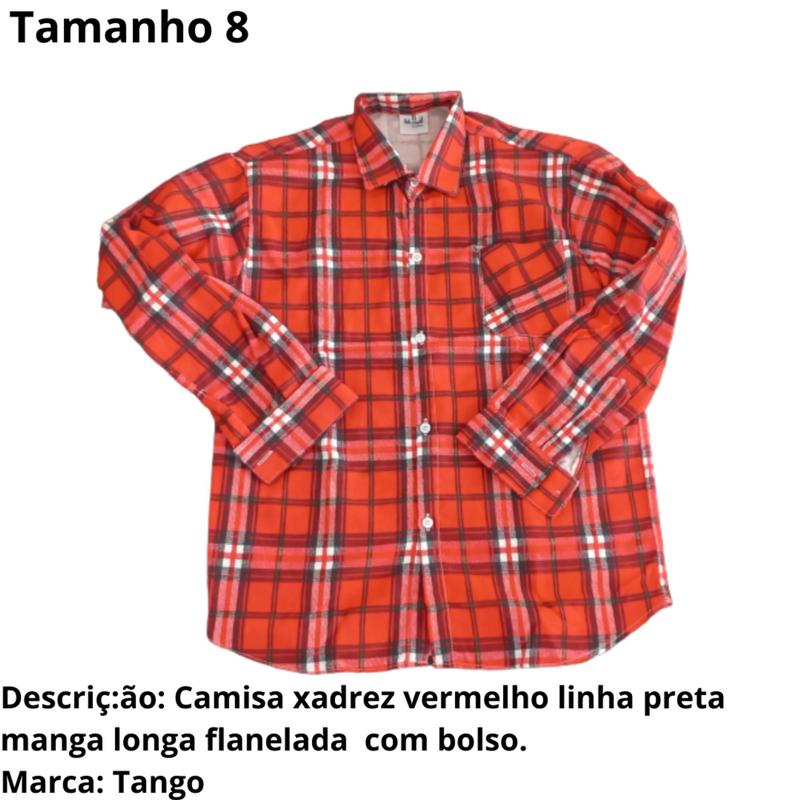 Camisa xadrez infantil juvenil junina menina menino manga longa Tango ...