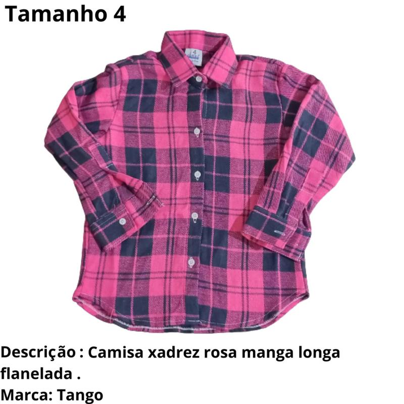 Camisa Xadrez Junina Menina Menino Manga Longa Tamanho 4 - Tango ...