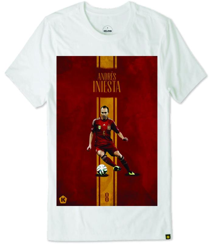 Camiseta Andrés Iniesta 8 seleção da espanha lendas do futebol - up ...