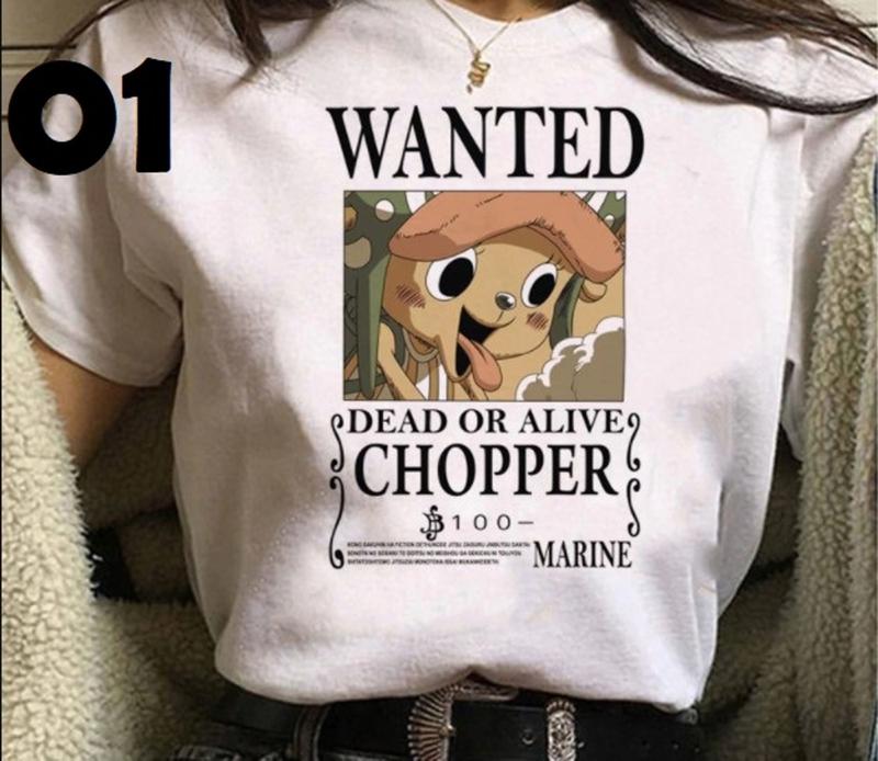 Camiseta Anime One Piece Wanted Chopper Unissex - Sneko - Camiseta ...
