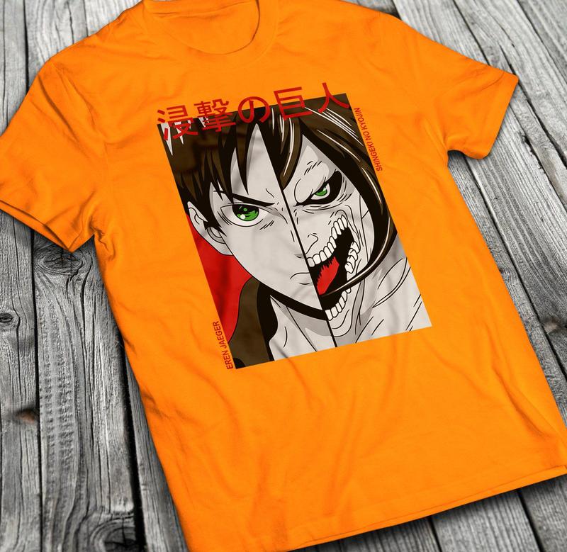 Camiseta Attack On Titan - Eren 2 Faces Laranja - TOCOMFRIO - Outros Moda e Acessórios ...