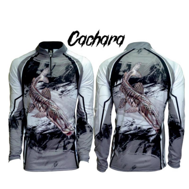 Camiseta de Pesca Rock Fishing Proteção 35+UV Cachara Cinza - Outros ...