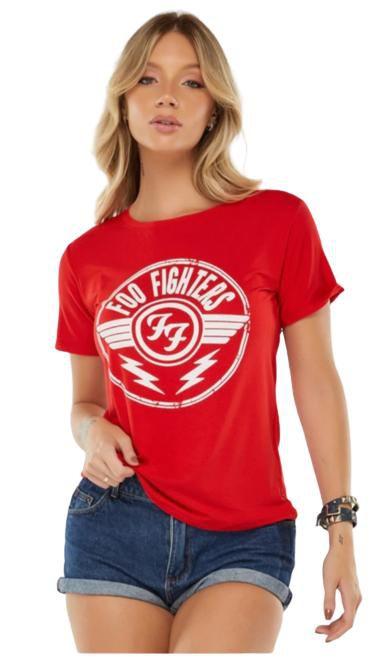 Camiseta Foo Fighters Feminina Blusa Baby Look Rock - LA SECRET STORE ...