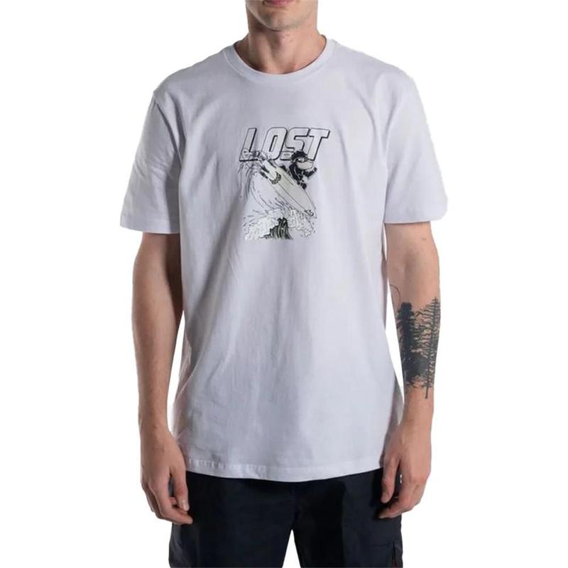 Camiseta Lost Surf Rider SM23 Masculina Branco - ...Lost - Camisa para ...