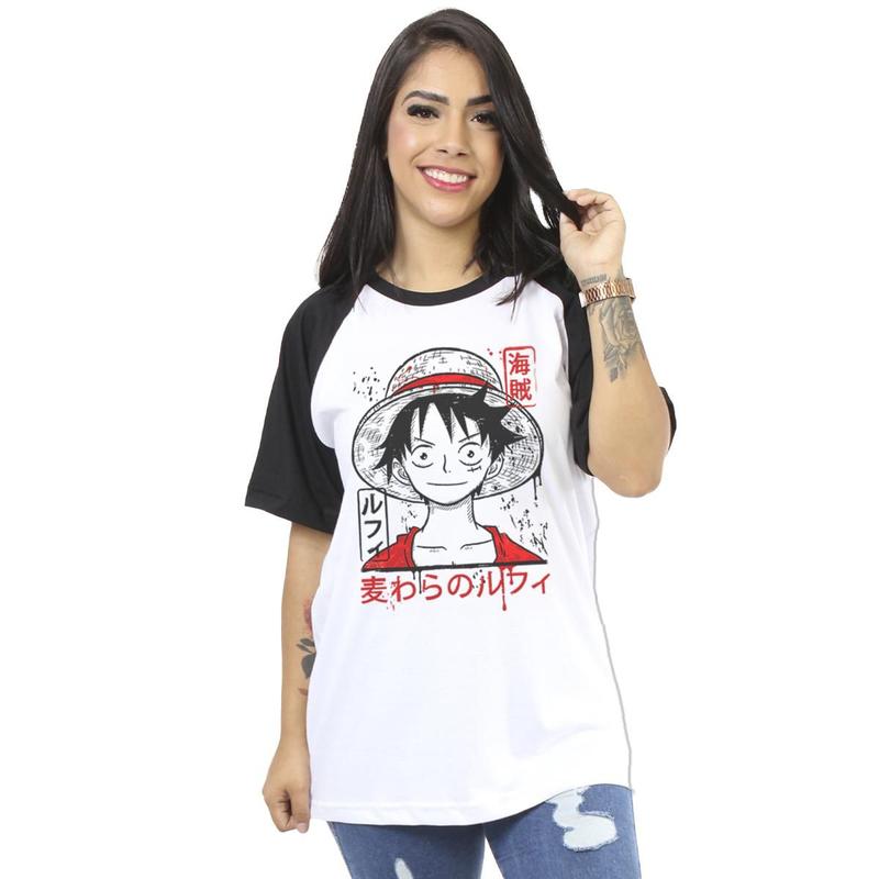 Camiseta Luffy Procurado One Piece Anime 100% Algodão - KAME - Outros ...