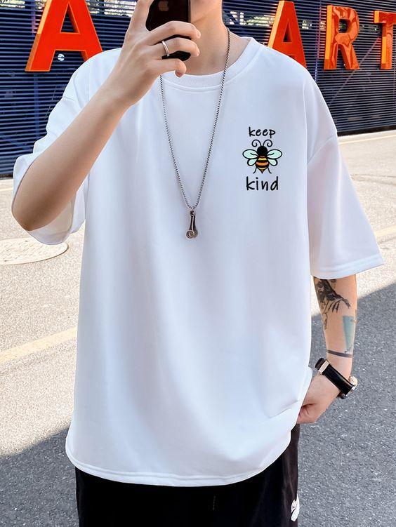 Camiseta Oversized Abelha Unissex Keep Kind Estilo De Rua - MARAVS ...