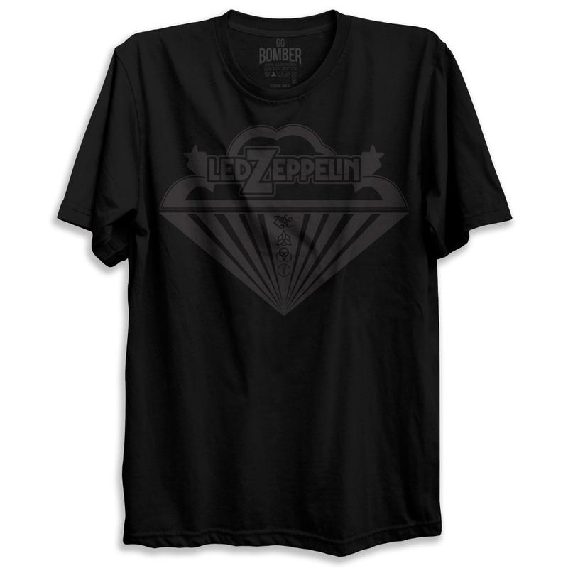 Camiseta Preta Banda Led Zeppelin Cabala Bomber Hard Rock. - Outros ...