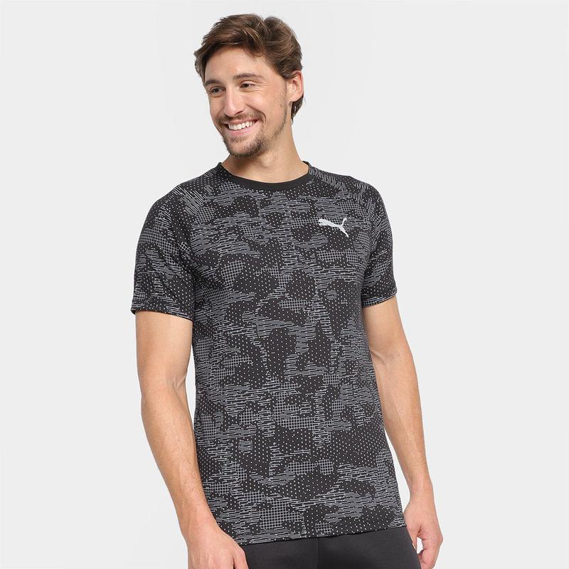 Camiseta Puma Evostripe AOP Masculina - Camisa e Camiseta Esportiva ...