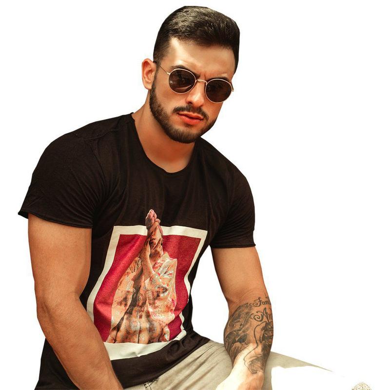 Camiseta T-shirt Gola Fio Overflow Hands Algodão Penteado fio 30 ...