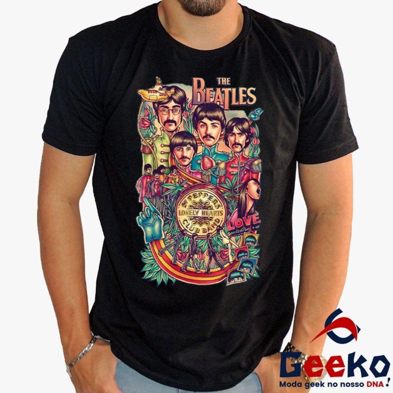 Camiseta The Beatles 100% Algodão Banda de Rock Geeko - Outros Moda e Acessórios - Magazine Luiza
