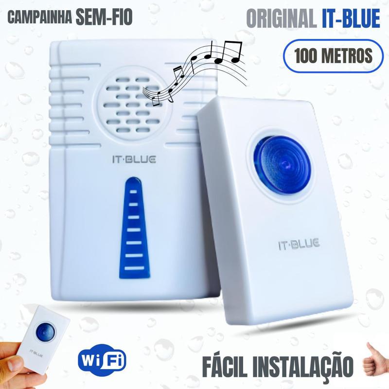 Campainha Residencial Wireless Sem Fio Resistente Água Wifi - Lelong ...