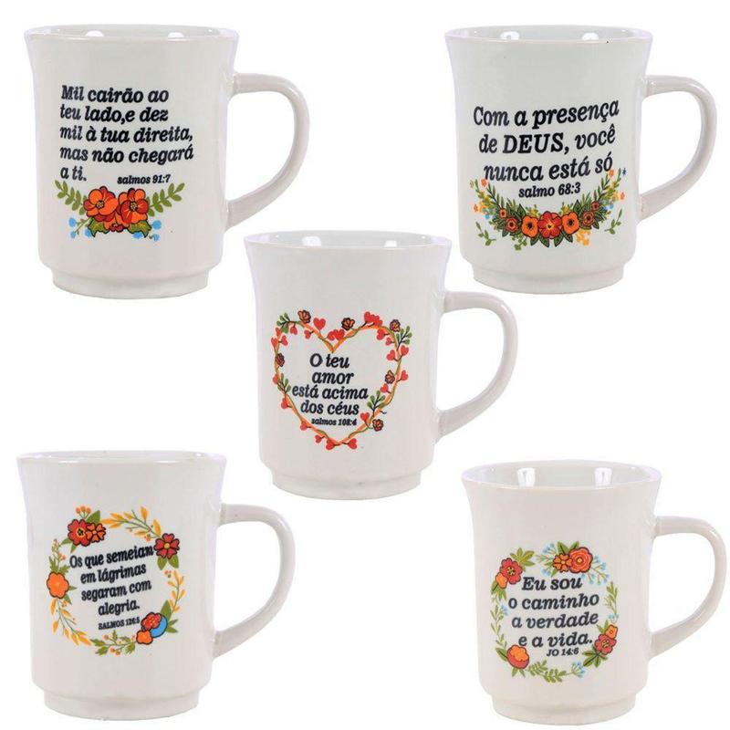 Caneca De Porcelana Temática Versículos Bíblicos 200ml - FMSP - Canecas ...