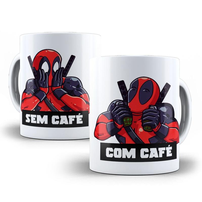 Caneca Deadpool Com Café Sem Café Porcelana Personalizada - Tio da ...