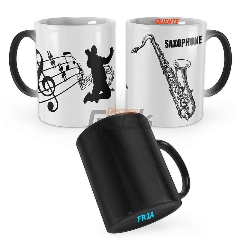 Caneca Mágica Saxophone Instrumento Musical Saxophonista - Decora Geek ...