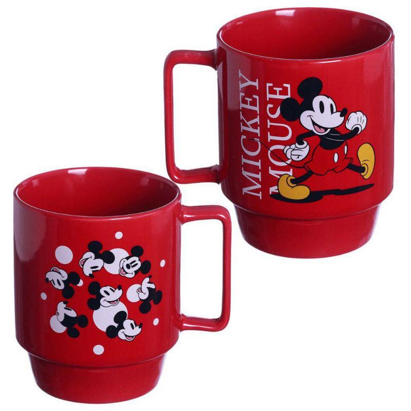 Caneca Mickey Mouse Empilhável Porcelana Vermelha 400ML Oficial Disney ...