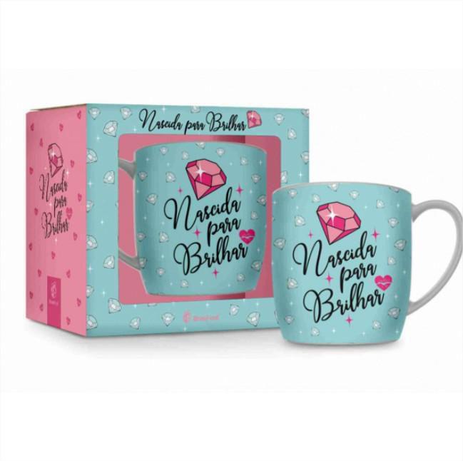Caneca Porcelana Urban 360Ml Na Caixa - Nascida Para Brilhar - Brasfoot ...
