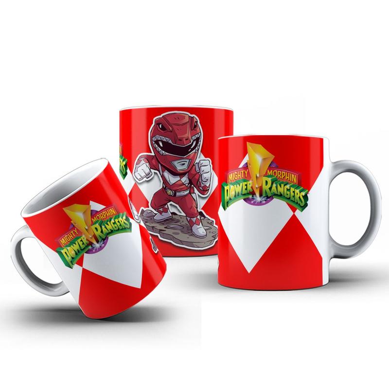 Caneca Power Rangers Ranger Vermelho Porcelana Personalizada - Tio da ...