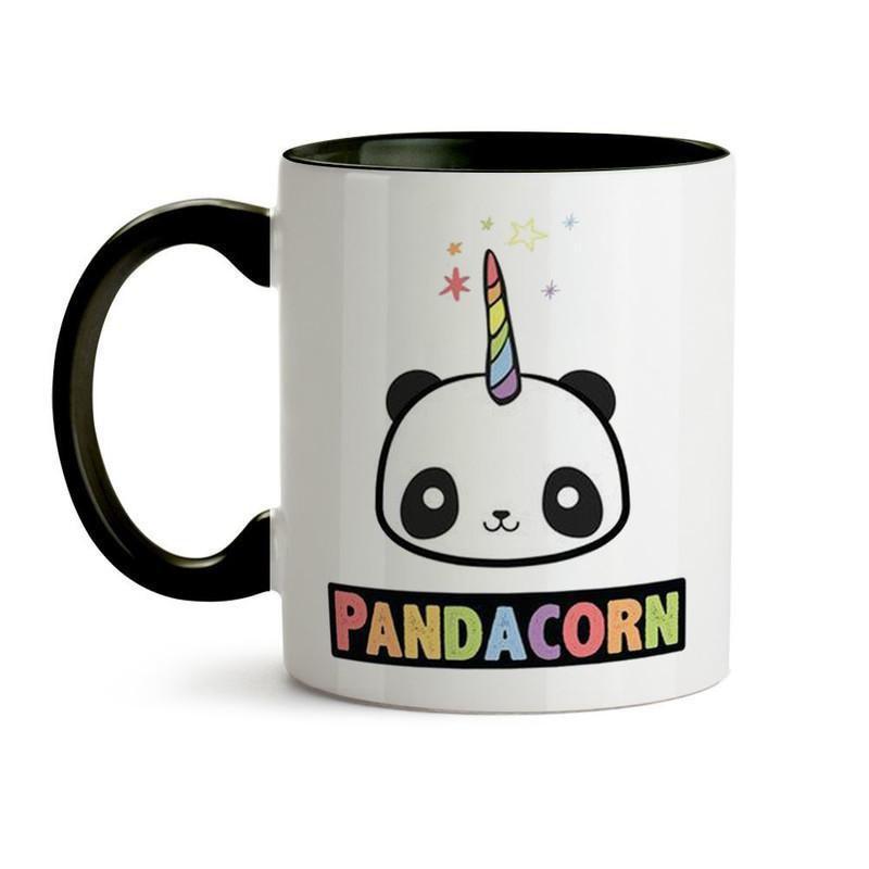 Caneca Unicórnio - Pandacorn Interior E Alça Preto - Decore Arte ...