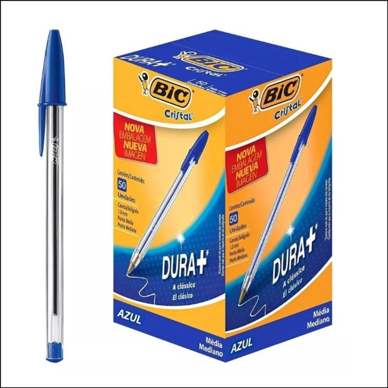 Caneta bic 50 Unidades caixa fechada Azul Cristal - bic Cristal - Caneta Esferográfica ...