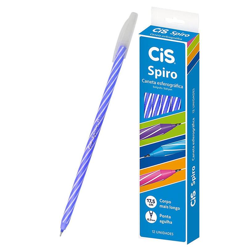 Caneta Cis Spiro 0.7 mm Ponta Fina Esferográfica 12 Unidades - Caneta ...
