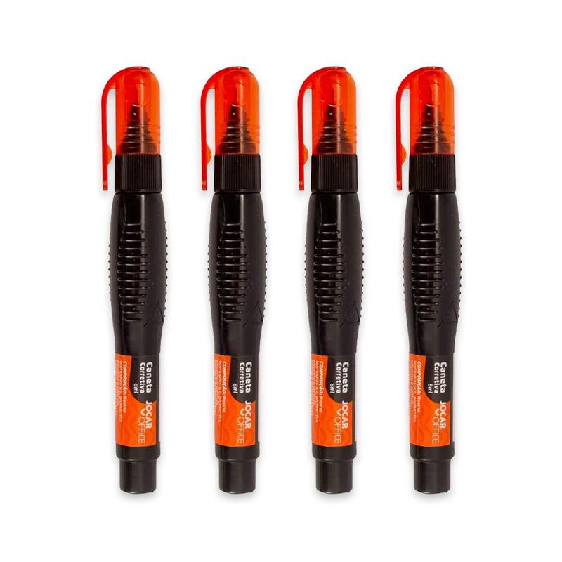 Caneta Corretivo 8ml 4un Ponta Metálica Jocar Office - Corretivo ...